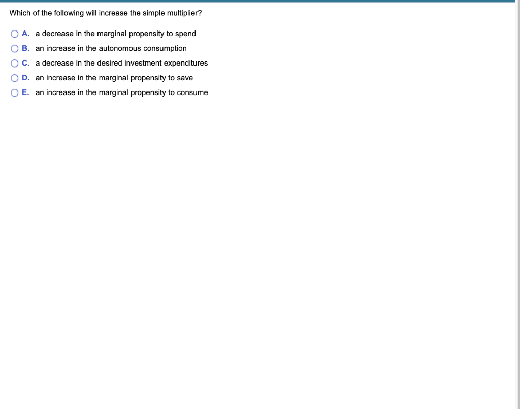 Solved Which of the following will increase the simple | Chegg.com