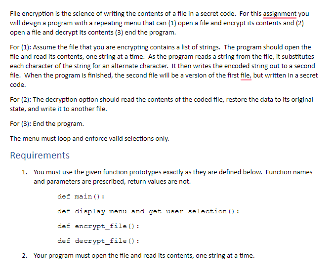 Solved You must use the given function prototypes exactly | Chegg.com