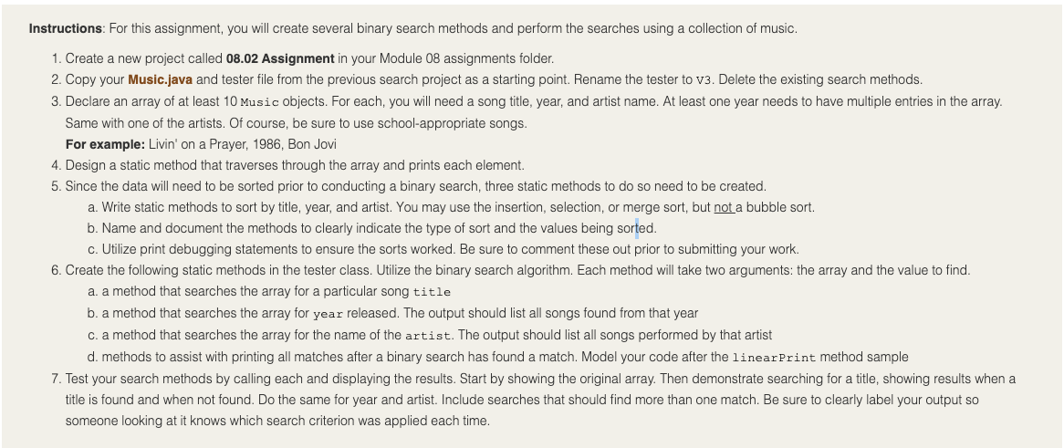 Solved Music.java public class Music { // instance | Chegg.com