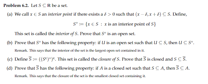Solved Problem 6.2. Let \\( S \\subseteq \\mathbb{R} \\) be | Chegg.com