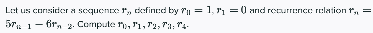 Solved = Let us consider a sequence rn defined by ro = 1, rı | Chegg.com
