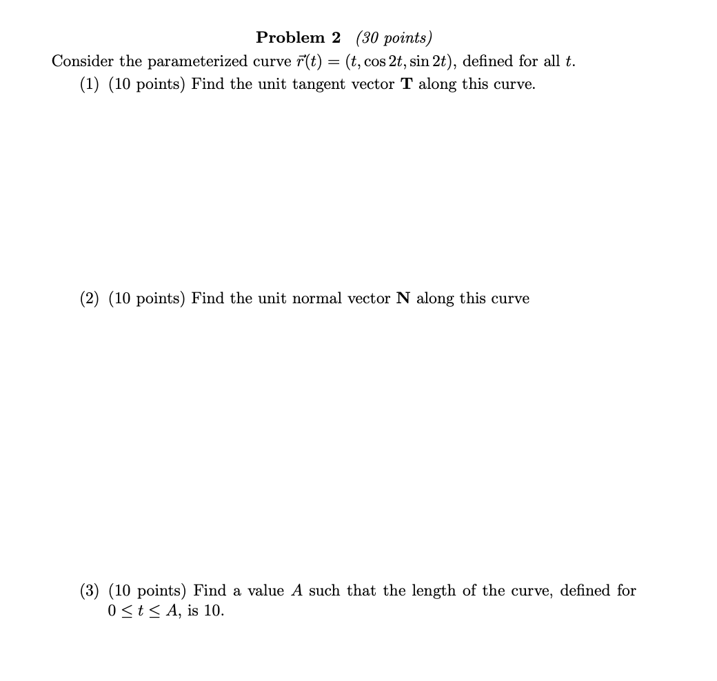 Solved Problem 2 (30 points) Consider the parameterized | Chegg.com