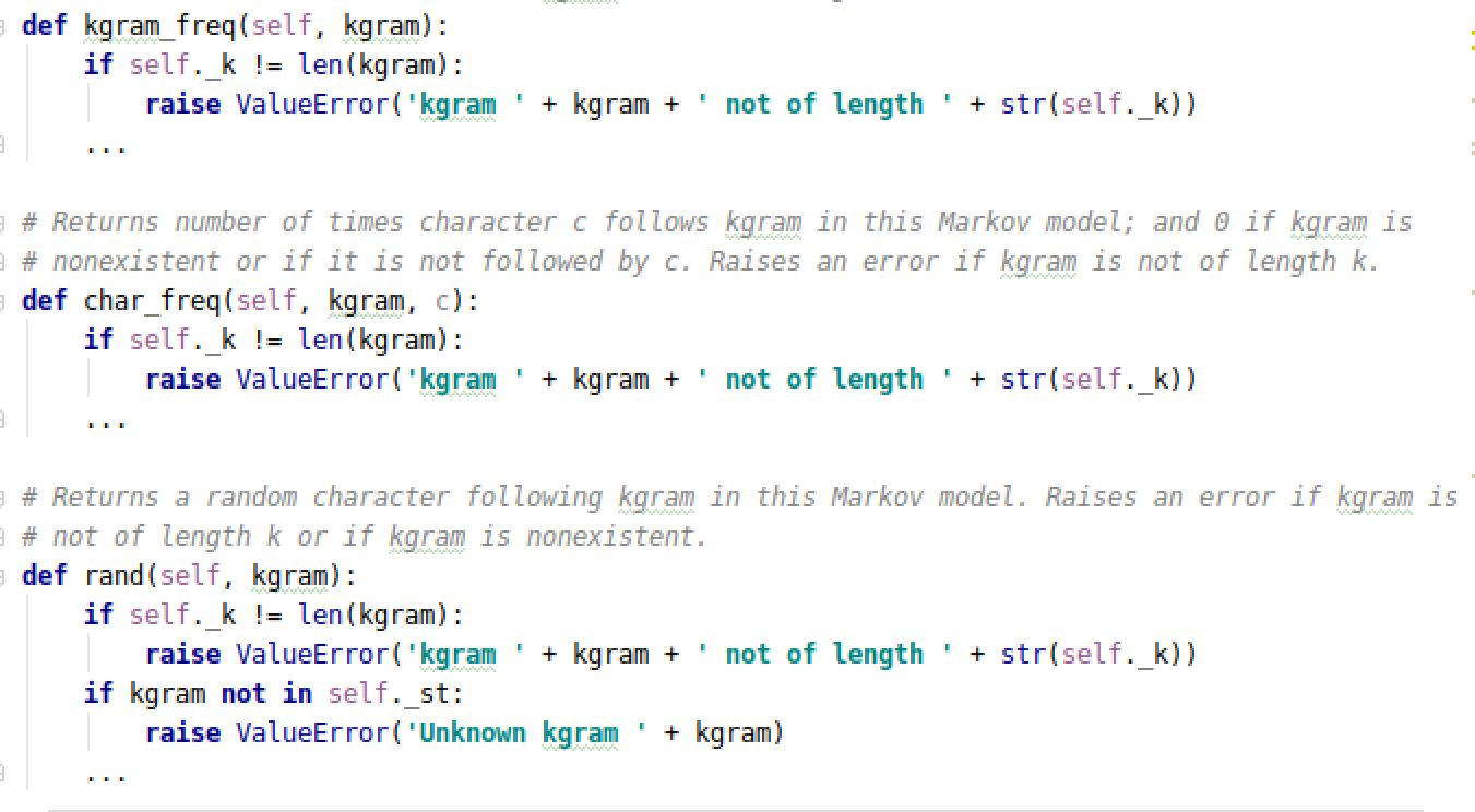Solved Problem 1. (Markov Model Data Type) Define a data | Chegg.com