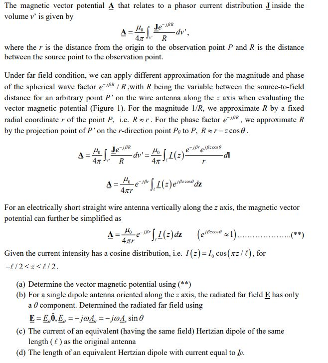 The magnetic vector potential A that relates to a | Chegg.com