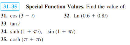 Solved 31-35 Special Function Values. Find the value of: 31. | Chegg.com