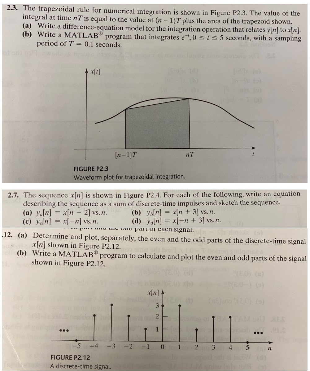 Solved 2.3. The trapezoidal rule for numerical integration | Chegg.com