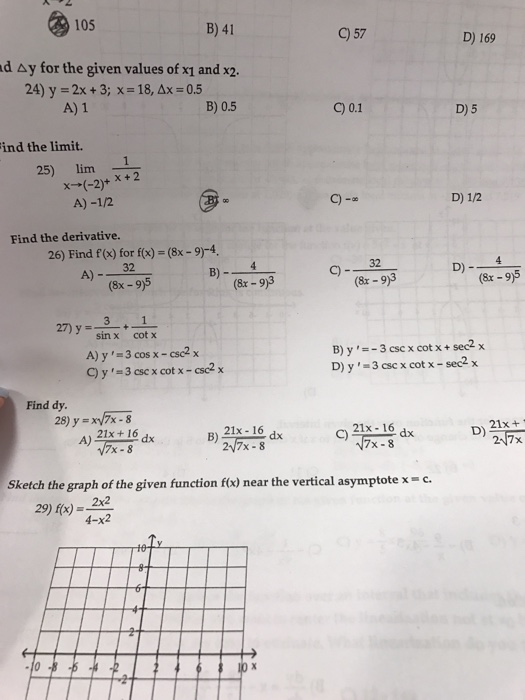 Solved Delta y for the given values of x_1 and x_2. y = 2x | Chegg.com