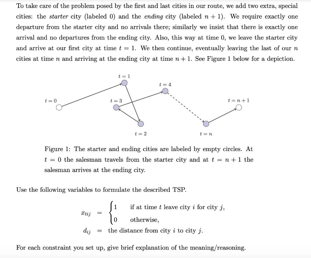 Solved The Traveling Salesman Problem (TSP in short) is one | Chegg.com