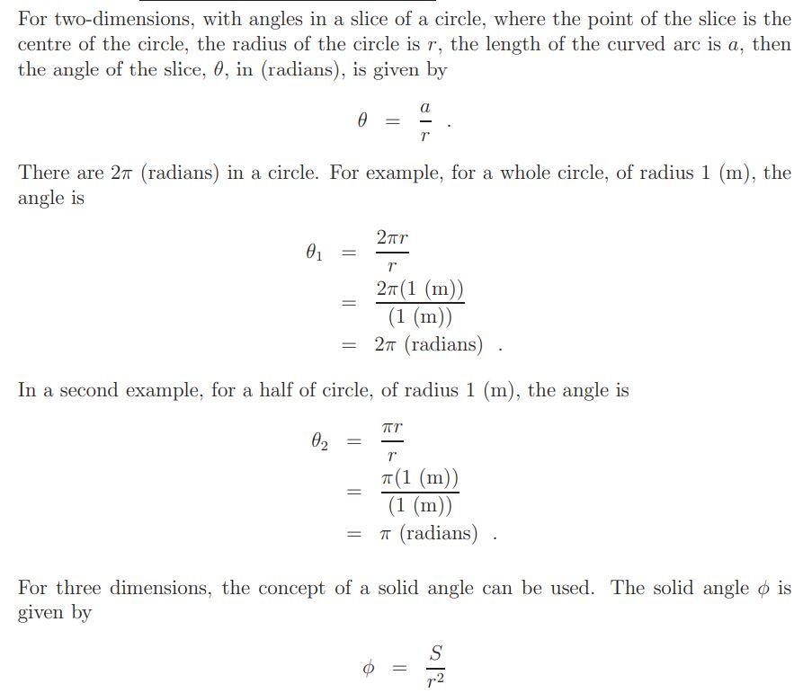 Solved For two-dimensions, with angles in a slice of a | Chegg.com