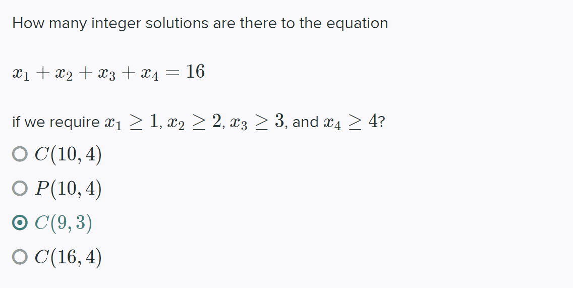 Solved How many integer solutions are there to the equation | Chegg.com