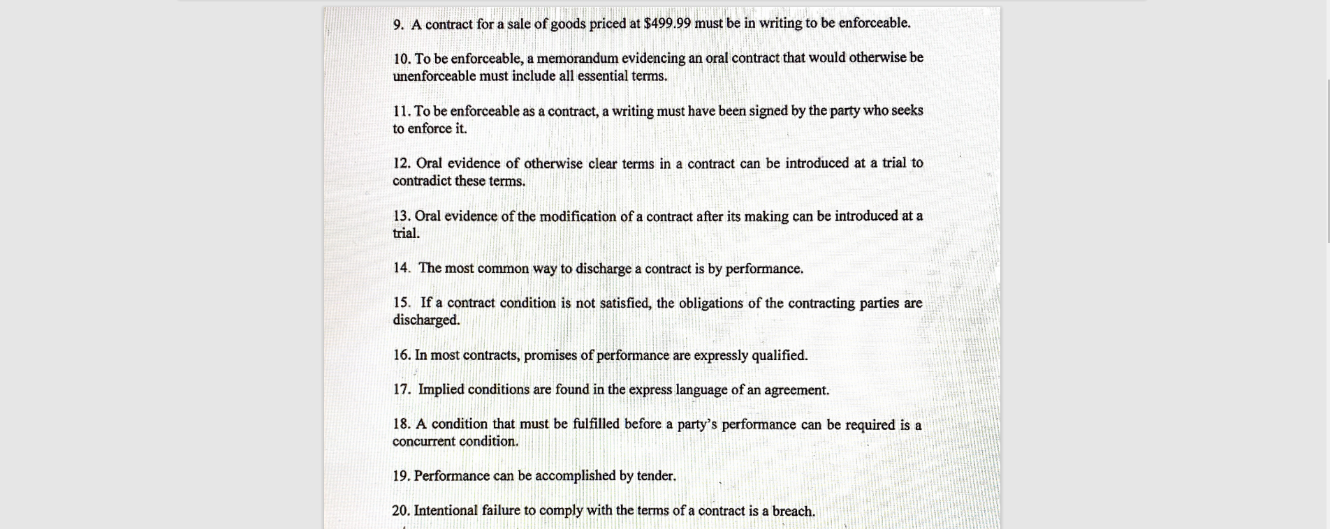 TRUE FALSE QUESTIONS 1 Under The Statute Of Chegg