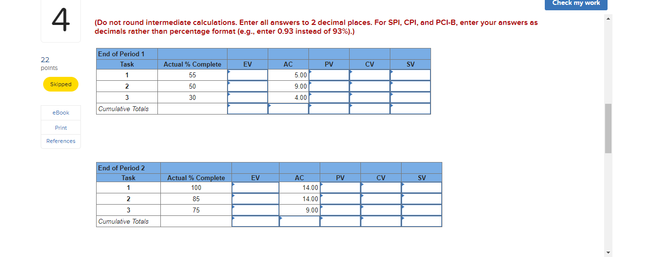 Solved 4 EX13-5 (Algo) Given the project network and | Chegg.com