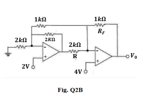 Solved In the circuit shown in Fig. Q2B., the Opamps are | Chegg.com