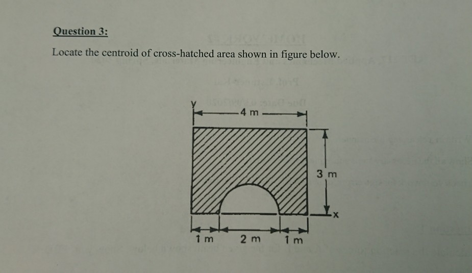 Solved Question 3: Locate the centroid of cross-hatched area | Chegg.com