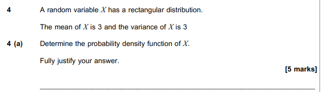 Solved A random variable X has a rectangular distribution. | Chegg.com