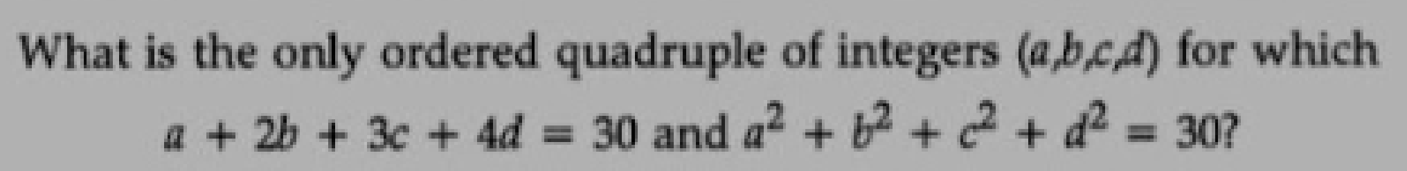 Solved What is the only ordered quadruple of integers | Chegg.com