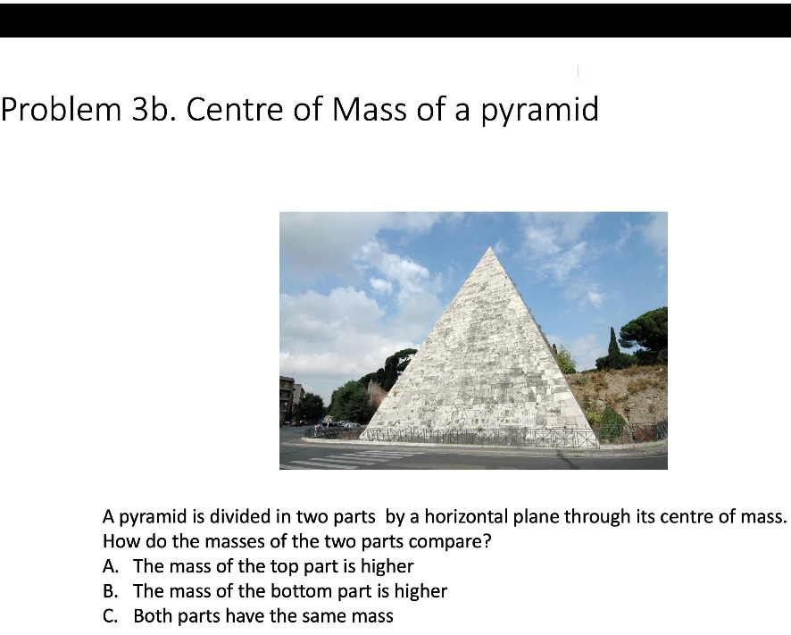 Solved Problem 3a. Centre of Mass of a pyramid The top of a | Chegg.com