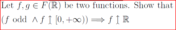 Solved Let f,g E F(R) be two functions. Show that (f odd ^ | Chegg.com