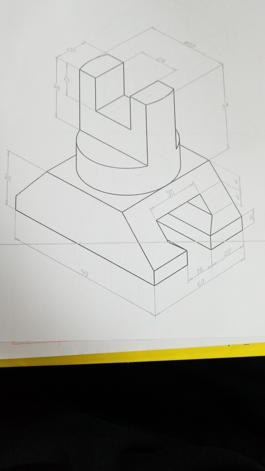 Solved free hand sketch front, top and right side views, | Chegg.com
