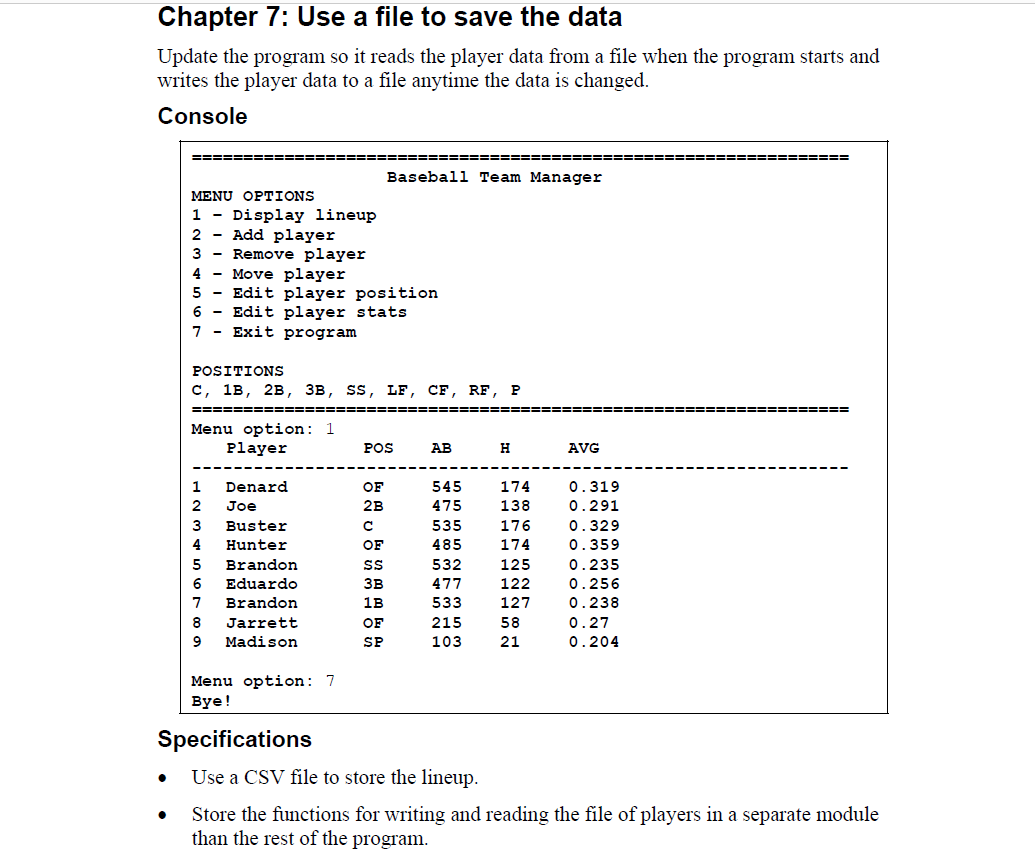 I need help with this from murach's python | Chegg.com