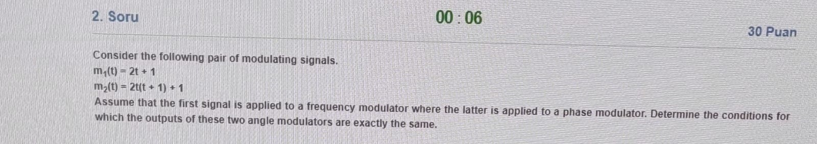 Solved Consider the following pair of modulating signals. | Chegg.com