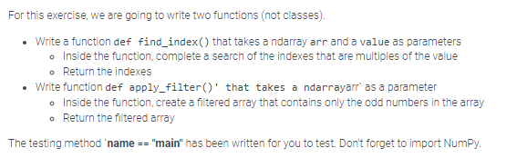 Solved For this exercise, we are going to write two | Chegg.com