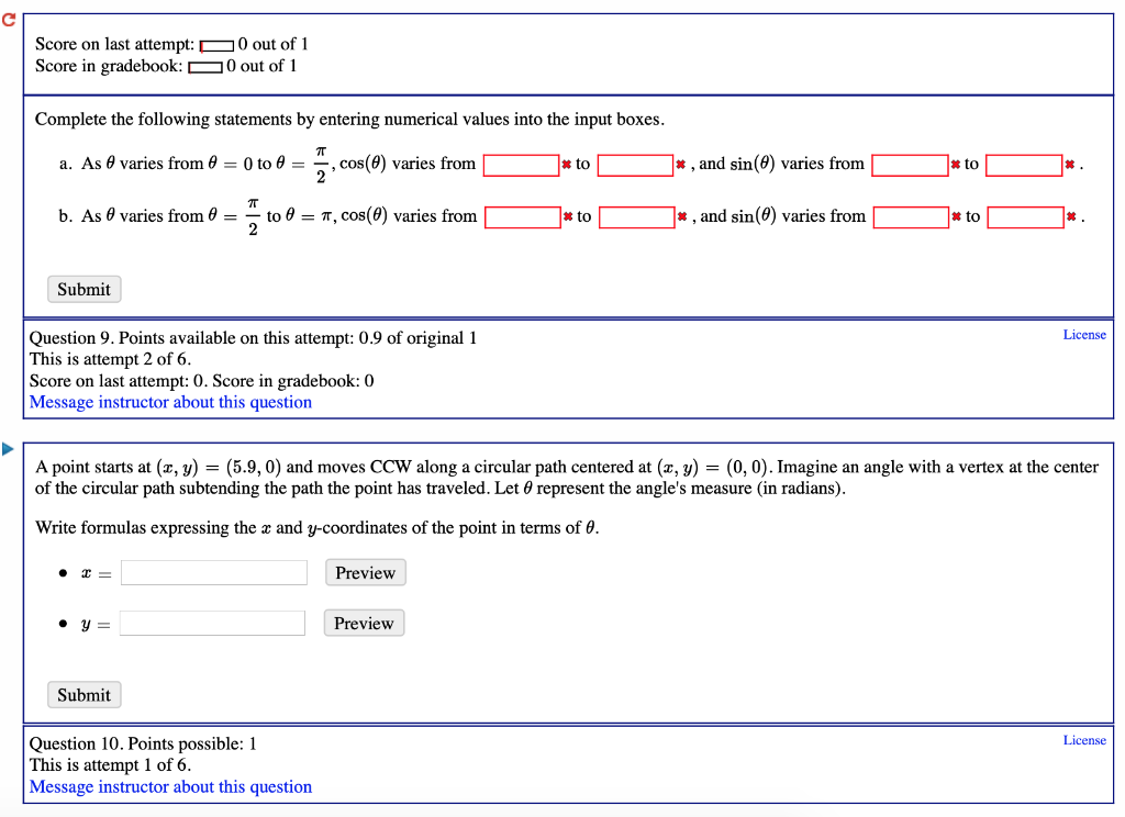 Solved Score on last attempt: D Score in gradebook: O 0 out | Chegg.com
