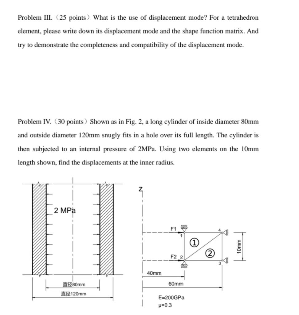 Solved Problem I. (25 points) Plane triangular element shown | Chegg.com