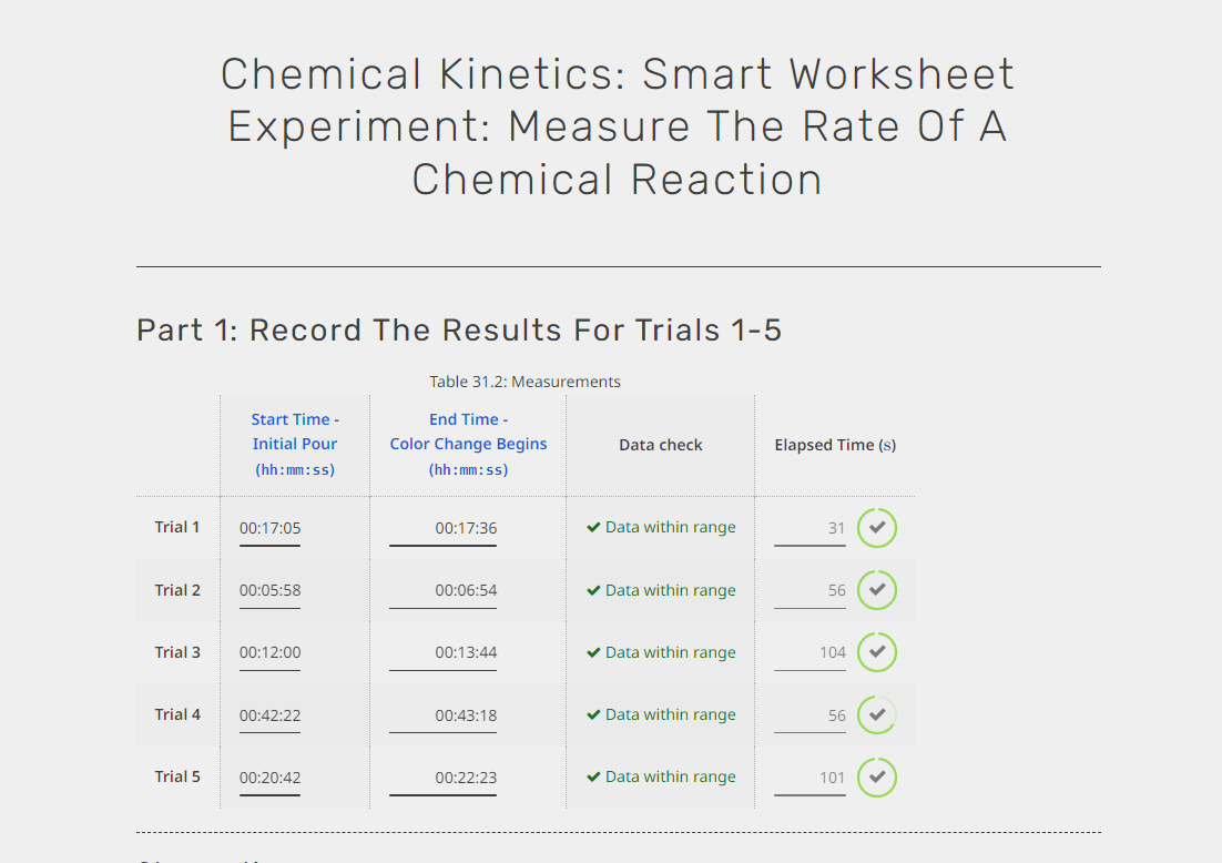 Solved Tahle 31 ) Flack ContentcChemical Kinetics: Smart | Chegg.com