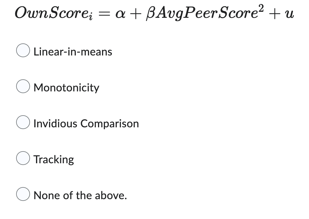 Solved 1 (AvgPeer Score - Own Peer Score)^2 Own Score; = f | Chegg.com
