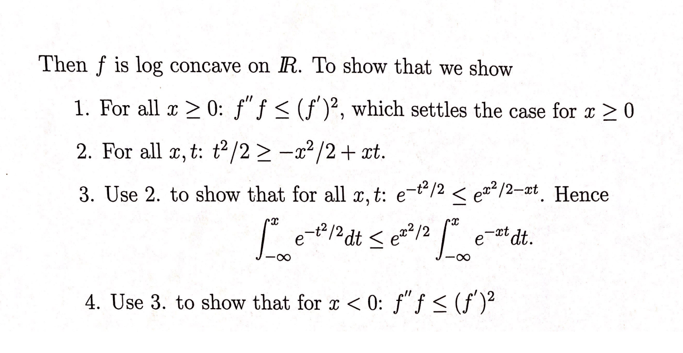 Solved 3. A function f :D C IR" → R is called log-concave if | Chegg.com
