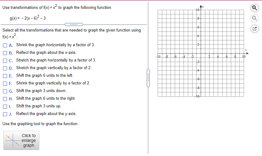 Solved Use transformations of f(x)= x2 to graph the | Chegg.com