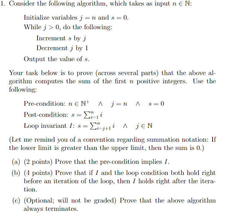 Solved (d) (2 points) Prove that if I holds and the loop | Chegg.com