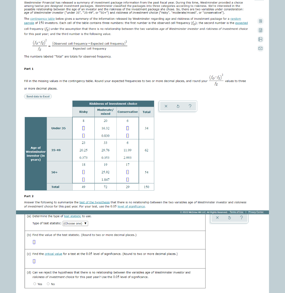 Solved sample Westminster Financial has released a summary | Chegg.com