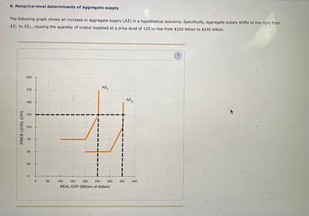 Solved 6. Nonprice-level determinants of aggregate supply | Chegg.com