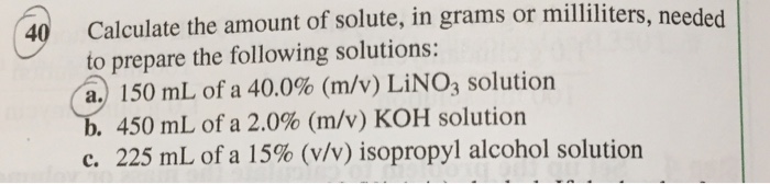 Solved Calculate the amount of solute, in grams or | Chegg.com
