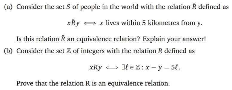 Solved (a) Consider the set S of people in the world with | Chegg.com