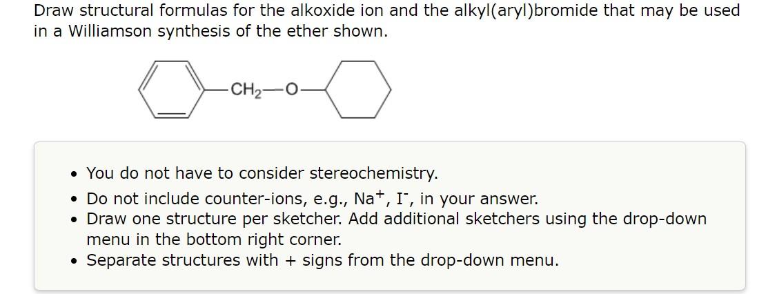 Solved Draw structural formulas for the alkoxide ion and the | Chegg.com