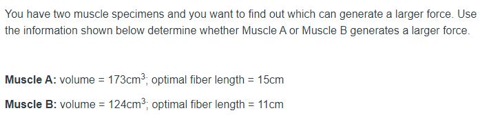 Solved You have two muscle specimens and you want to find | Chegg.com