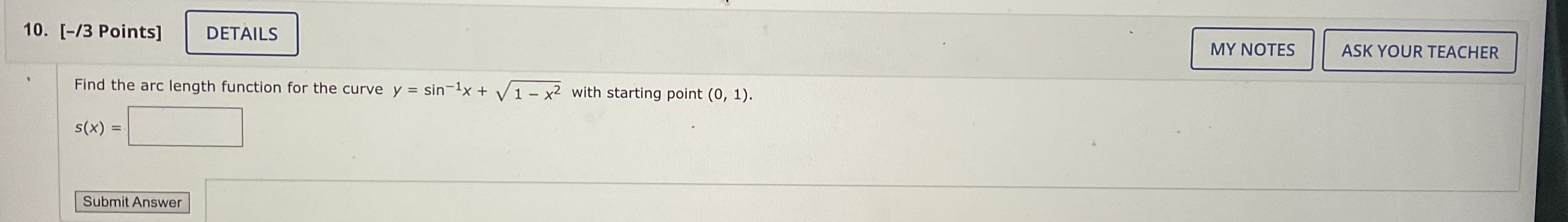 Solved Find the arc length function for the curve | Chegg.com
