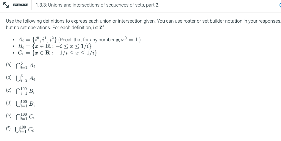 Solved Use the following definitions to express each union | Chegg.com