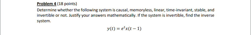 Solved Problem 4 (18 points) Determine whether the following | Chegg.com
