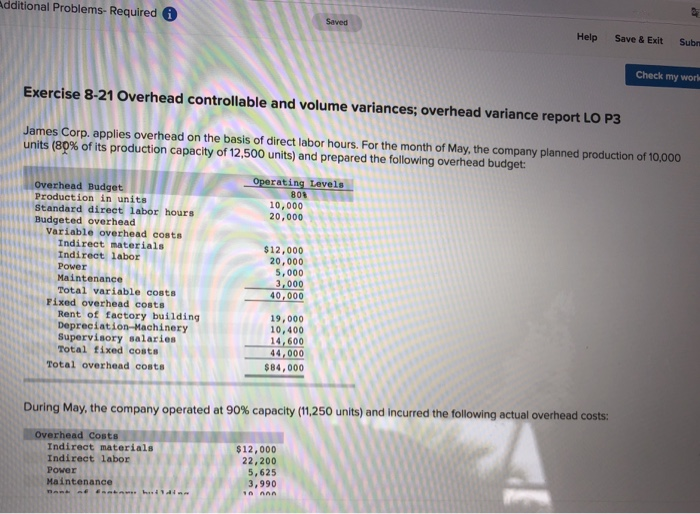 Solved dditional Problems- Required Help Save & Exit Subn | Chegg.com Solved dditional Problems- Required Help Save & Exit Subn | Chegg.com