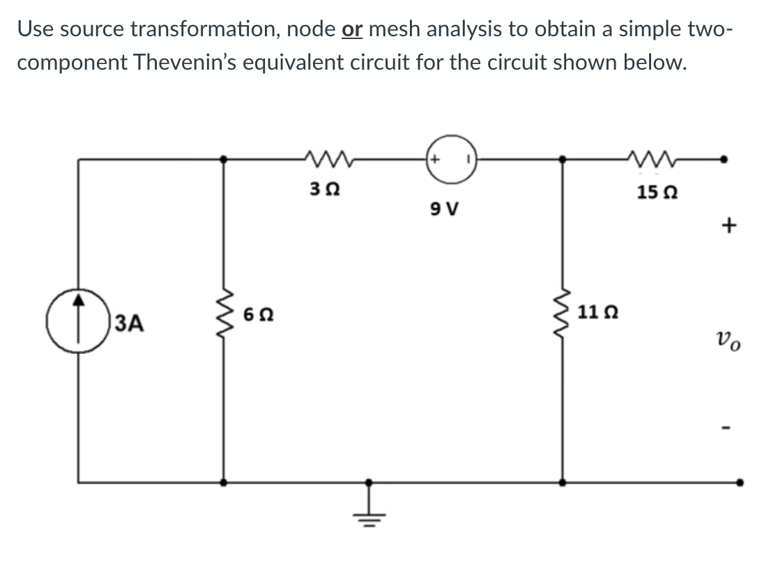 Solved Use source transformation, node or mesh analysis to | Chegg.com