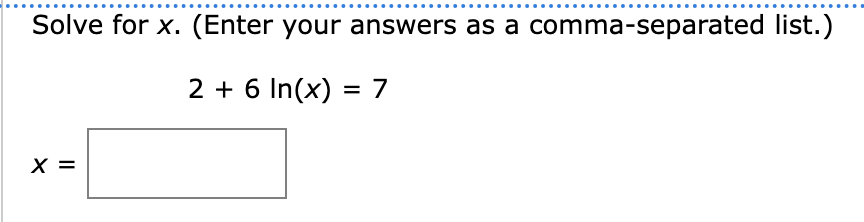 Solved Solve for x. (Enter your answers as a comma-separated | Chegg.com