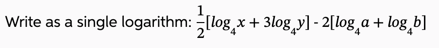 Solved Write as a single logarithm: | Chegg.com