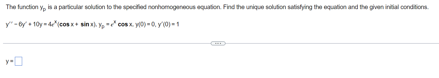 Solved The function yp is a particular solution to the | Chegg.com