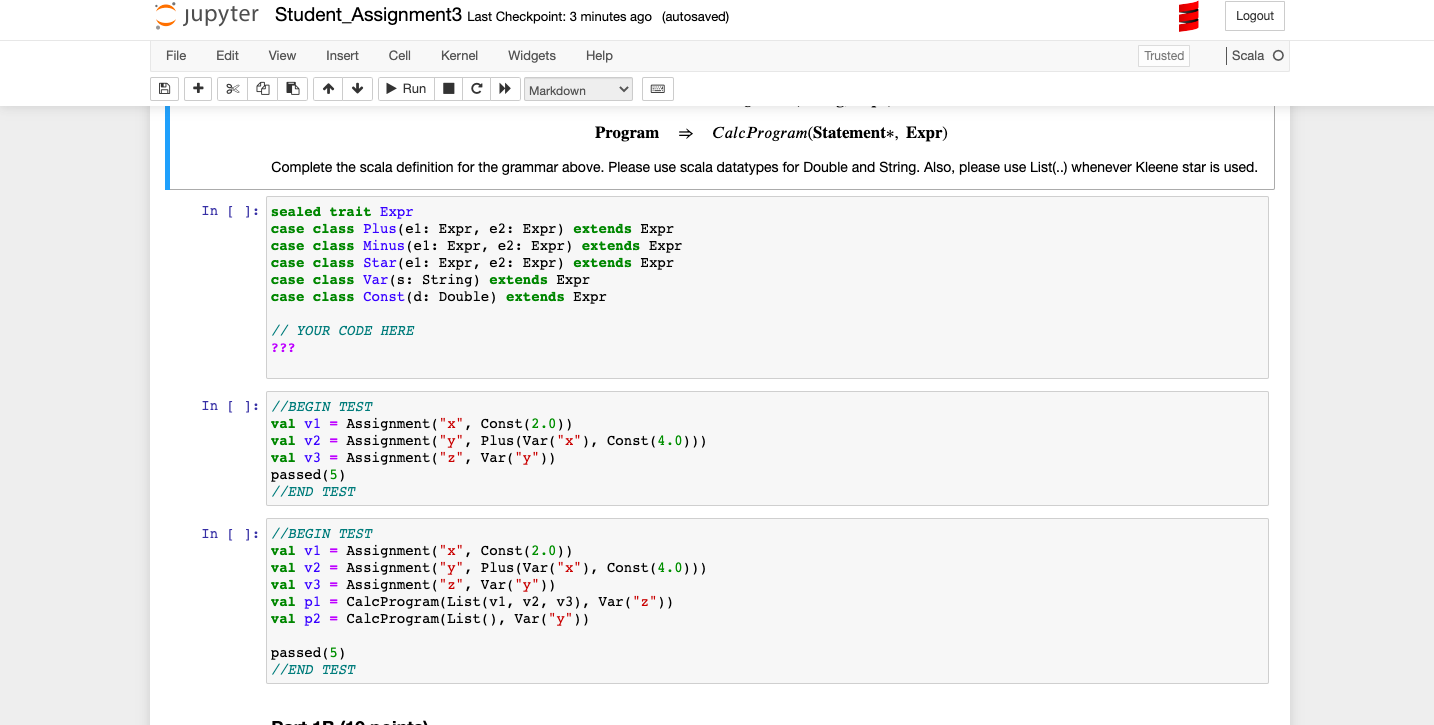 Jupyter Student_Assignment3 Last Checkpoint: 2 hours | Chegg.com