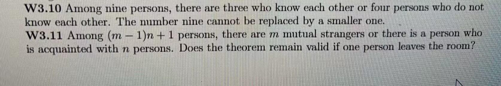 Solved W3.10 Among nine persons, there are three who know | Chegg.com