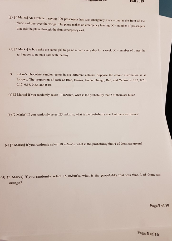 Solved Assignment #2 6) Determine whether the variable X has | Chegg.com